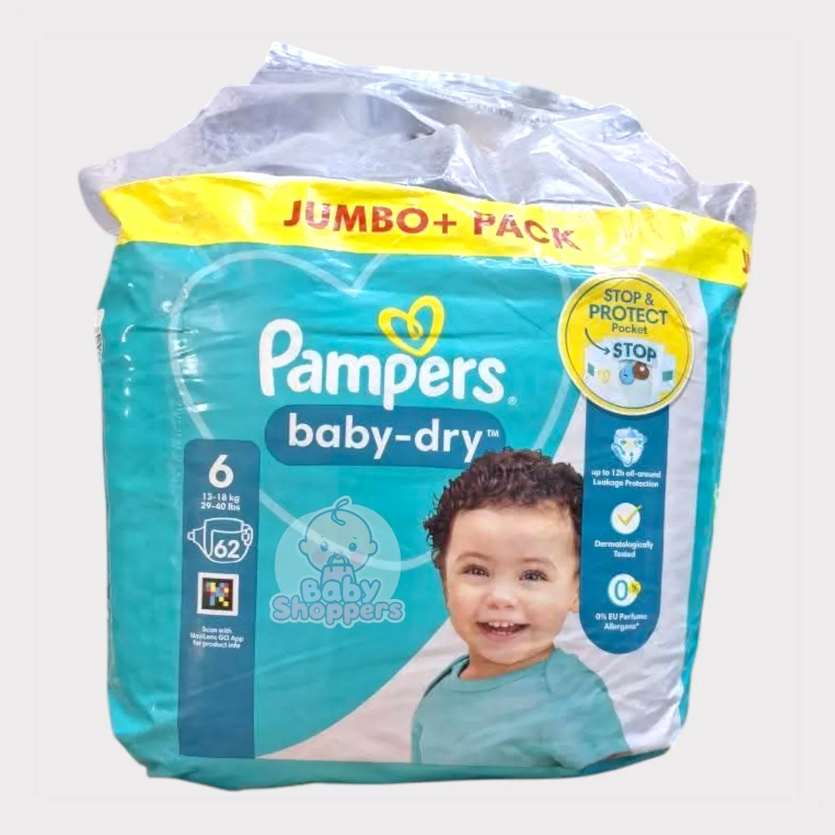 Pampers Baby-Dry Size-6 (Jumbo Pack 62 Nappies) Weight 13-18 kg ...